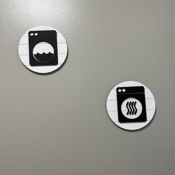 Washer / Dryer Tray Signs - Laundry Room 3D Mini Signs, Washer - Dryer ...
