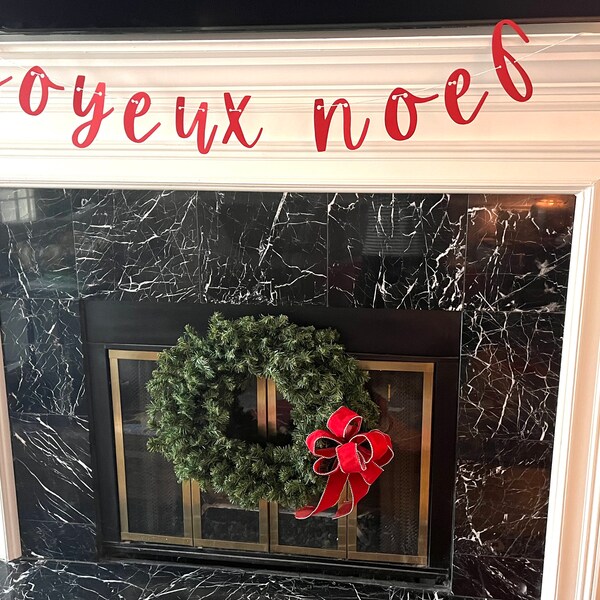 Joyeux Noel Banner, Christmas Party Banner, Holiday Party Decoration ...