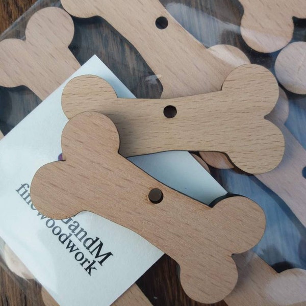 10 Dog Bone Shape, Bone Wood Unfinished Cutout, Bone Blank, Wood Dog ...
