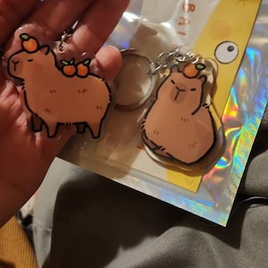 Cute Capybara Acrylic Charm / Keychain - Etsy