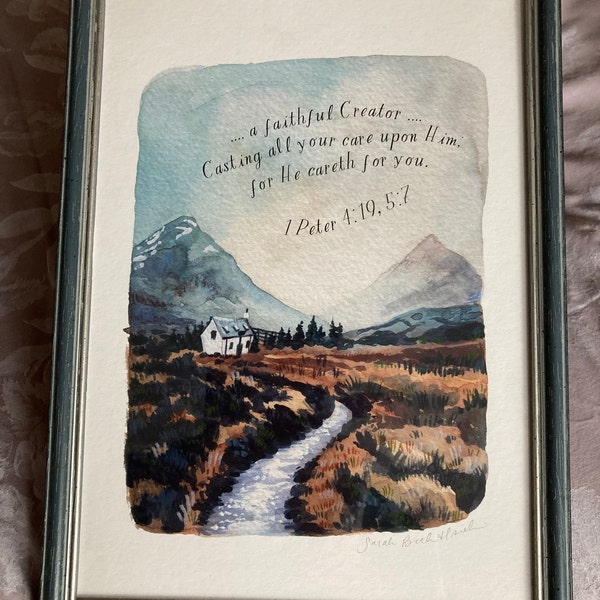 Scripture Landscape Art Print | Modern Christian Art | "to You I Lift ...