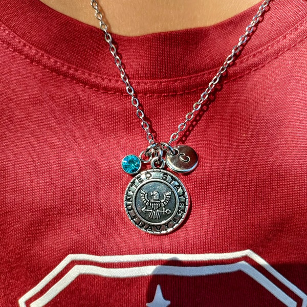 US Navy Charm Necklace, Personalized US Navy Charm Jewelry, Gift for ...