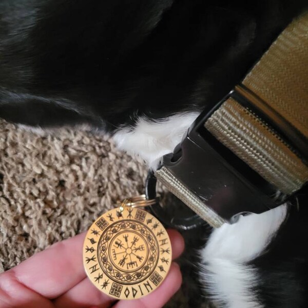 Nordic Viking Dog Tag, Norse Viking Runes Keyring, Tribal Celtic Aztec ...