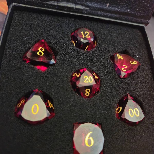 Full Opal Set - Dungeons and Dragon Raised Dice, RPG Game Electroplated ...