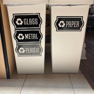 Recycle Decals, Computer Cut Recycling Labels, Trash Recycle Plastic ...