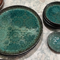 Large Wide Ceramic Bowl Large Flat Bowl With a Combination of Hand ...