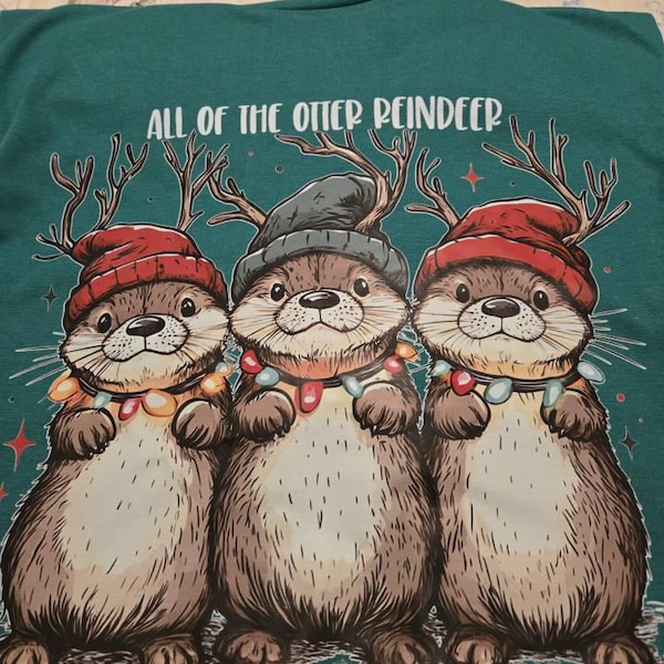 All of the Otter Reindeer Sweatshirt, Xmas Animal Sweater, Christmas ...