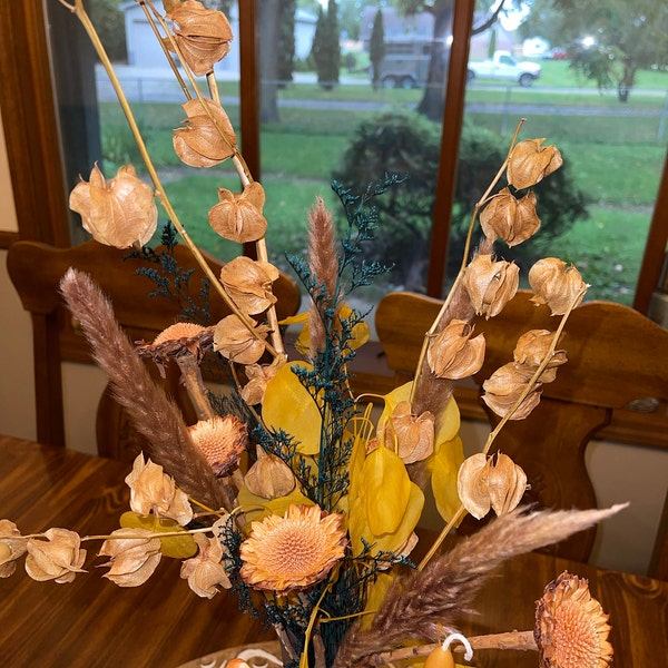 Blue Preserved Caspia; Preserved Caspia, Dried Flowers Bunch, Dried ...