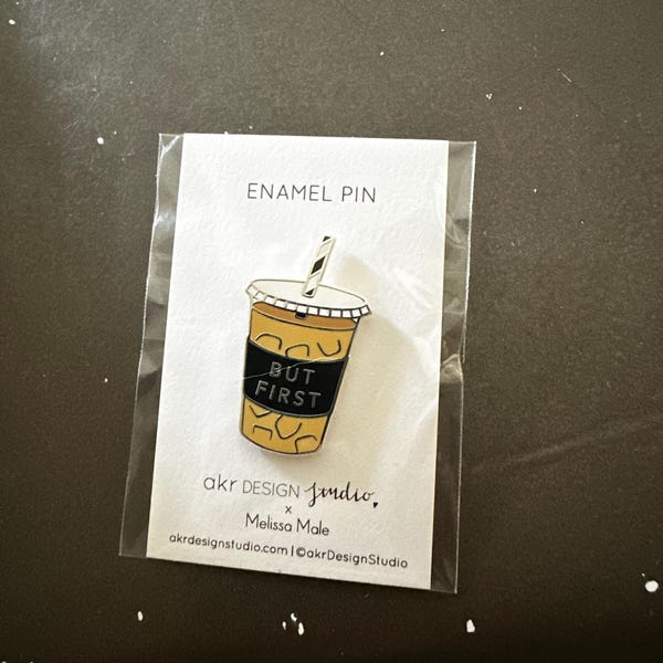 Iced Coffee Pin/ Coffee Pin/ Coffee Enamel Pin/ but First Coffee/coffee ...