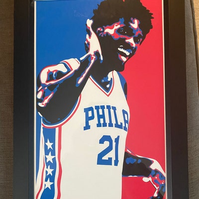 Philadelphia 76ers Joel Embiid Portrait Sports Print Art 11x17 - Etsy