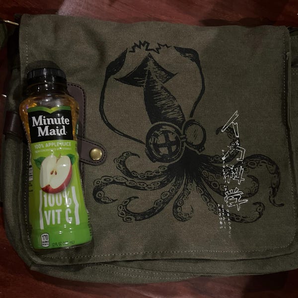 Mad Science Squid Messenger Bag KHAKI GREEN - Etsy