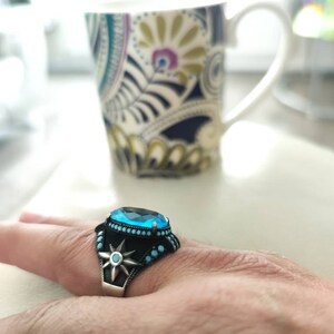 Sterling Silver Amber Men Ring Vintage Man Ring With Amber - Etsy