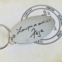 Handwritten Key Chain Your Handwriting Keychain or Font - Etsy