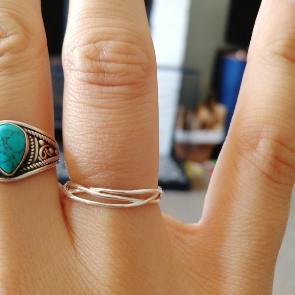 Simple Sterling Silver Ring | Adjustable Ring | Delicate Ring ...