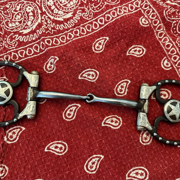 Western Snaffle Bit 5 1/4” Mouth Texas Star Engraved Silver FREE ...