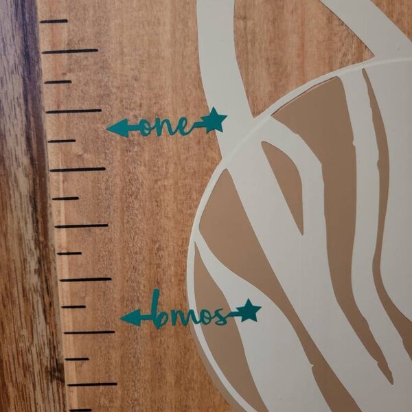 Height Marker for Growth Chart Ruler - Vinyl Decal Arrow in Script ...