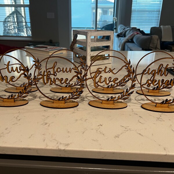 Table Number Sign, Circle Floral Table Numbers, Wedding Table Numbers ...