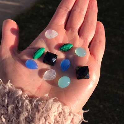 Blue Chalcedony Pear Shape Cabochon Natural Gemstone MM Sizes Available ...