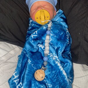 Pacifier Clip Personalized, Pacifier Holder, Binky Clip, Baby Boy Gift ...