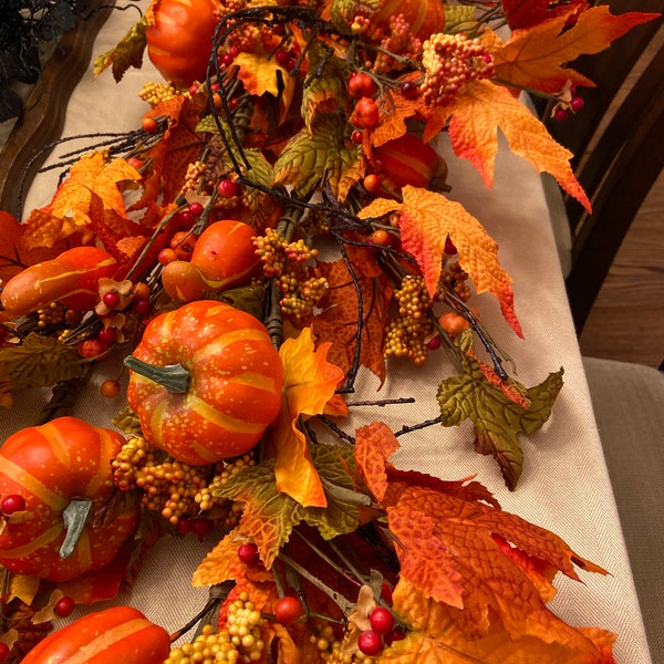 Assorted Autumn Maple Leaves, Pumpkins, Gourds, Berries, and Twigs ...