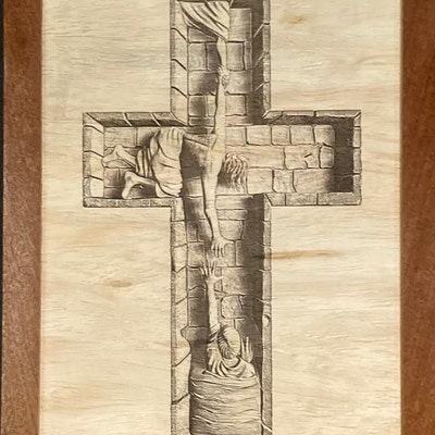 Digital Design File Cross Well Glowforge Laser Ready Engrave SVG 10 X 6 ...