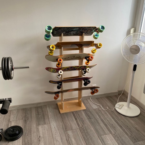 Vertical 7 Skate Rack, Skate Hanger, Support, Multiple Skateboard Stand ...