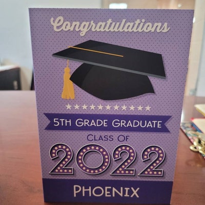 5th Grade Graduation Card Personalized Fifth Grade Graduation - Etsy