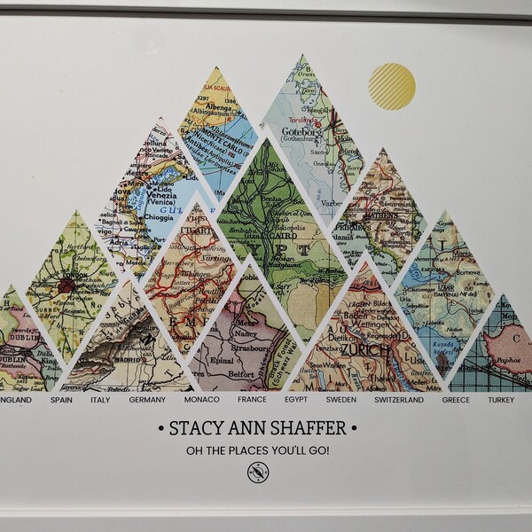 Personalized Milestones Map™ Print: 3-13 Locations Mountain Wall Art ...