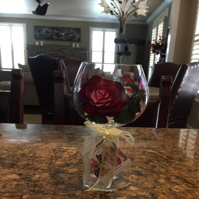 Hand Painted Lemon Wine Glass Citrus Stemware Lemon Slice - Etsy