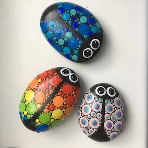 Hand Painted Hope Stone Mandala Painted Stone Decorative - Etsy