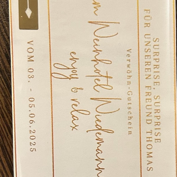 Editable Golden Gift Ticket | Print at Home Birthday Voucher | Date ...