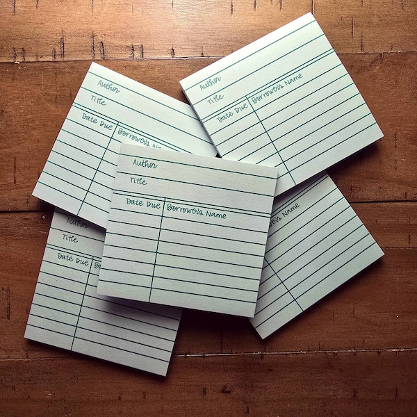 Library Card Sticky Notes - Reading Sticky Notes - Bookworm Gift ...