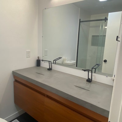 Ramp Style Trough Sink Double Vanity Bathroom Vanity - Etsy