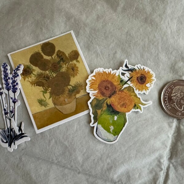 First Rendition of Sunflowers Cutout Sticker, Waterproof Vinyl Sticker ...