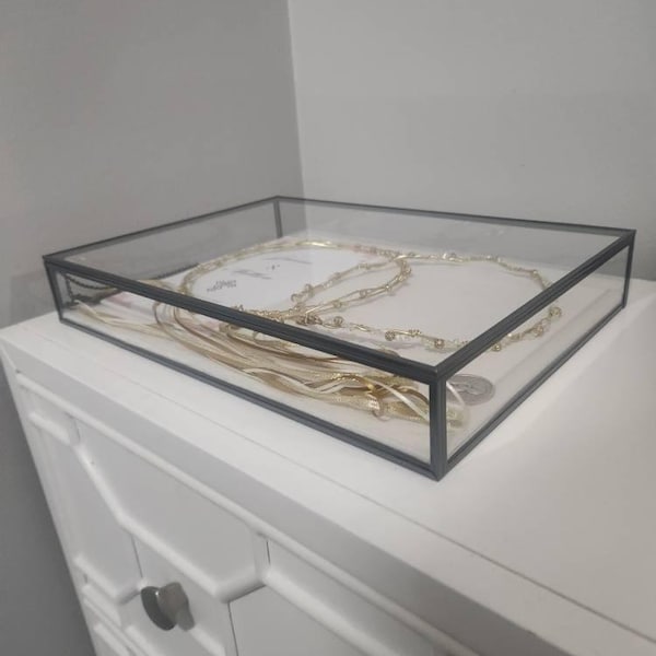 Elegant JEWELRY DISPLAY SHOWCASE Box – Unique Handmade Black Brass ...