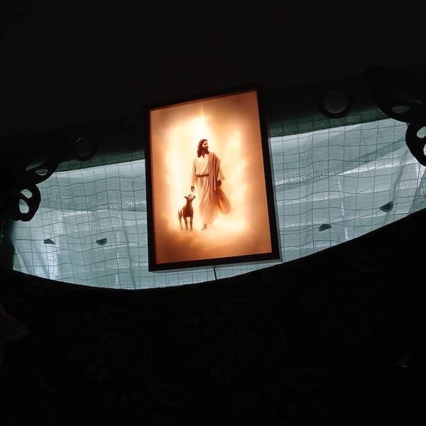 Illuminated Jesus Art Frames: Multiple Images | LED Religious Decor - Etsy
