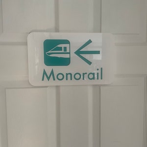 Disney Monorail Sign Plaque Home Decor Choose Your Color and Direction ...