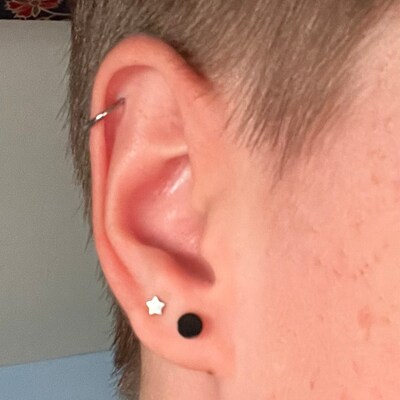 Blue Pink Fire Opal Flower Dermal Anchor Labret Top Conch - Etsy