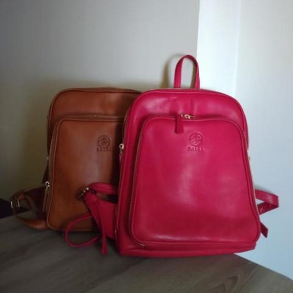 XL VERSION of Our Paris Leather Backpack Purse in Tan, Black and Brown ...