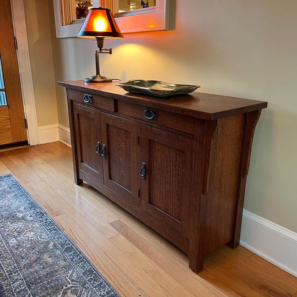 Oakpark Mission Sofa Table Arts & Crafts Stickley Style 52" Craftsman 2 ...