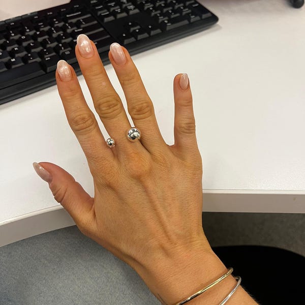 Chained Rings Gold, Double Chain Handcuff Rings, Gold Plated Knuckle ...