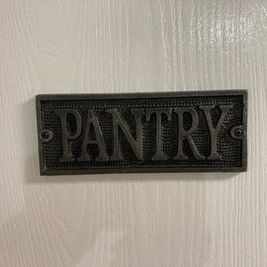 Plaque Pantry Sign Cast Plaque PANTRY Door Sign Bathroom Sign Door ...