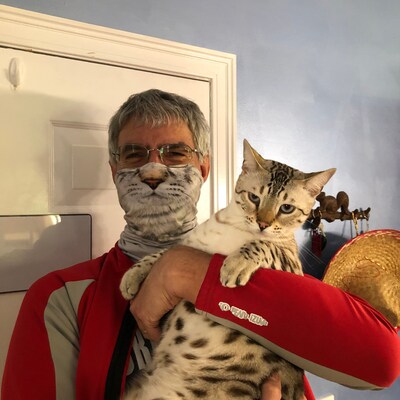 White Cat Neck Gaiter, Funny Cat Mask, Halloween Costume, Kitty Outfit ...