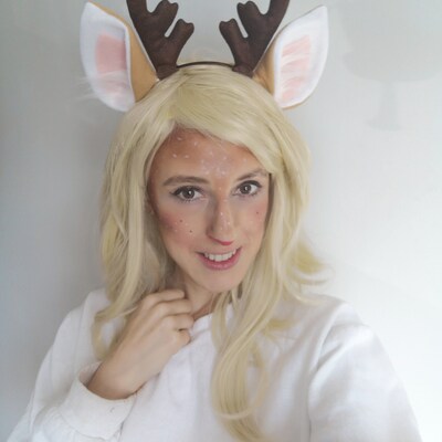 Deer Ears With Optional Antlers Headband Custom Color Doe Fawn Buck ...
