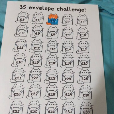 Printable 35 Envelope Savings Challenge Froggie and Kitten Designs - Etsy