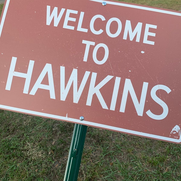 Hawkins Plastic Sign Stranger Things 00046 - Etsy