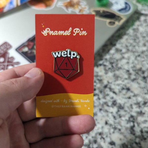 Crit Fail Enamel Pin "welp" | DM Gifts - Etsy