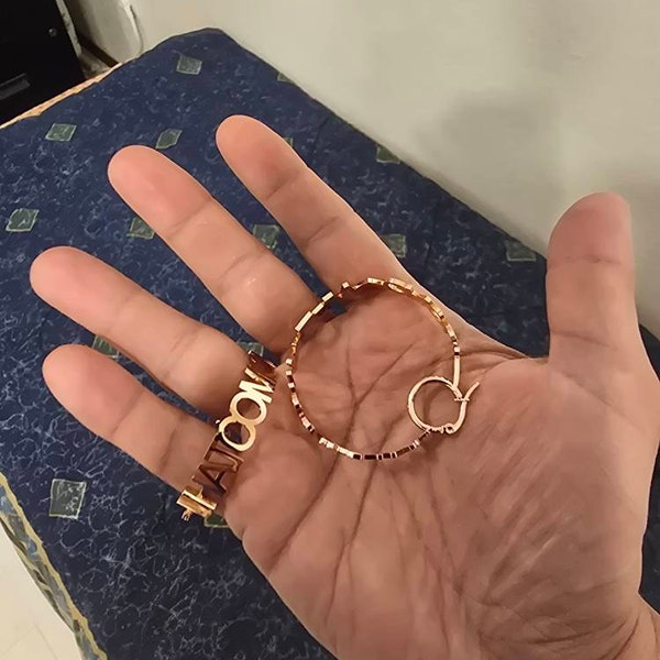 Custom Name Bangle, Letter Bangle18k, Name Bangle,personalized Letter ...