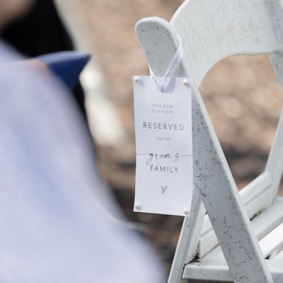 Reserved Chair Tags, Minimalist Reserved Tag, Modern Wedding Reserved ...