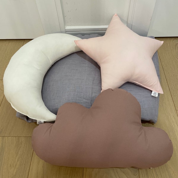 Moon Pillow, Cloud Pillow, Star Pillow, Custom Color Celestial Nursery ...